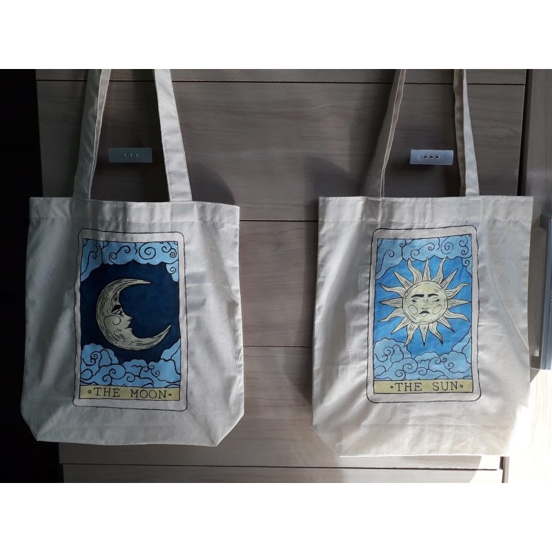 ecobag carta de tarot sol e lua | Shopee Brasil