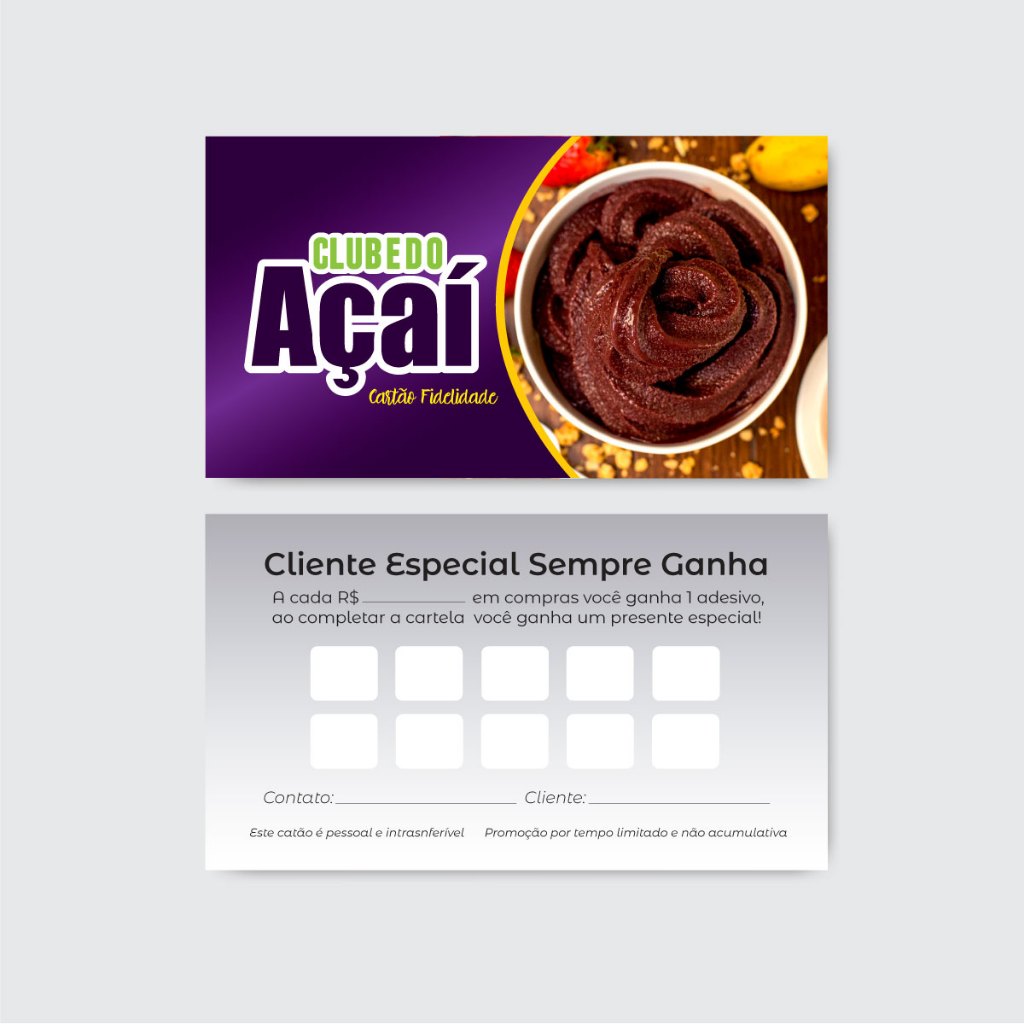 50 Cartões Fidelidade Açaí | Shopee Brasil