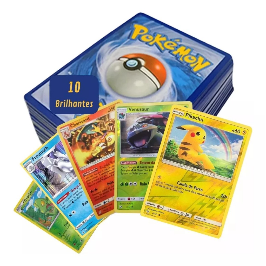 Jogo De Cartas Cartinha Cards Pokémon Colecionáveis 100unid | Shopee Brasil