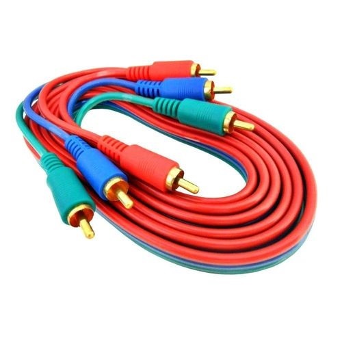 CABO DE VÍDEO COMPONENTE 3 RCA PARA 3 RCA - 5 METROS (VERMELHO, AZUL ...