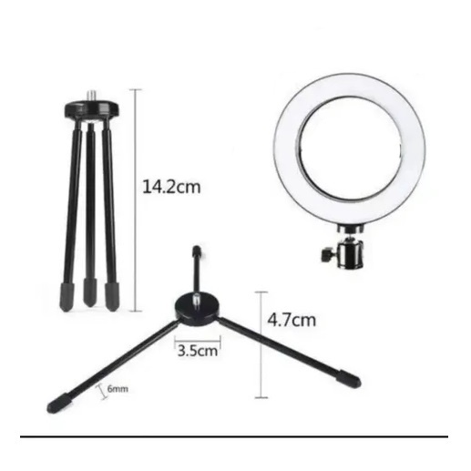Aro de Ring Light 26cm 10 polegadas com tripé de mesa | Shopee Brasil