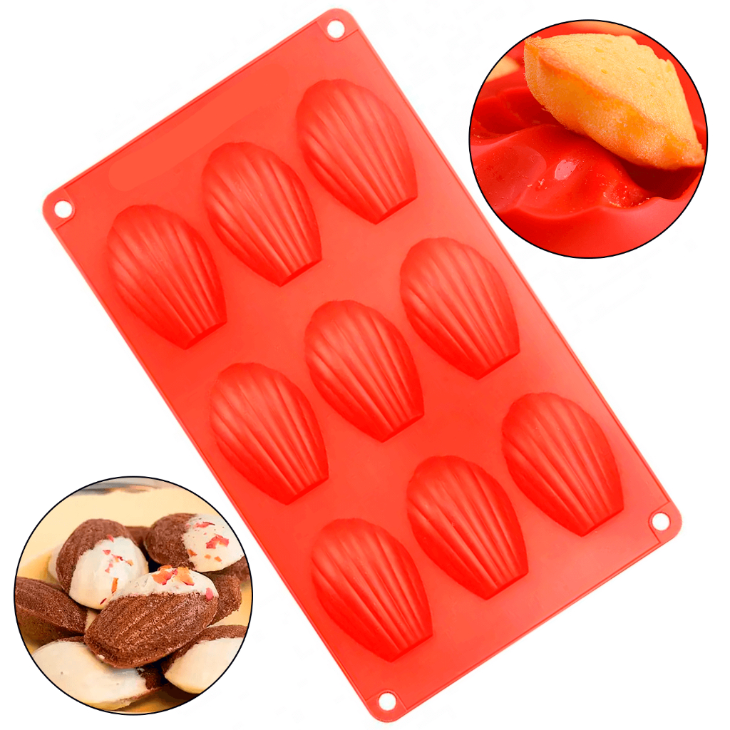 Forma Molde Silicone Formato Concha Confeitaria Madeleines Bolo ...
