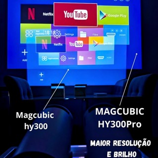 Projetor HY300 PRO 4K HD 150 Polegadas Celular, Tv B0x, Xbox, PS, Pc ...