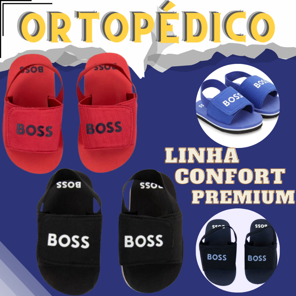 Chinelo Baby Infantil Bebê Hug Boss Papete Slide Para Meninos Macio ...