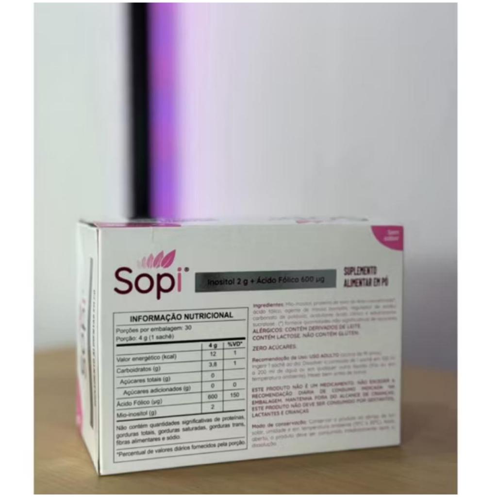 Sopi suplemento alimentar inositol + acido folico 30 saches + 10 saches ...