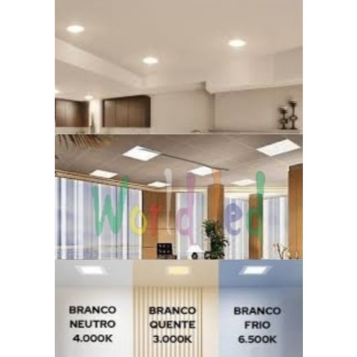 PAFLON LED EMBUTIR 12W BRANCO QUENTE/ BRANCO MORNO/ BRANCO FRIO ...