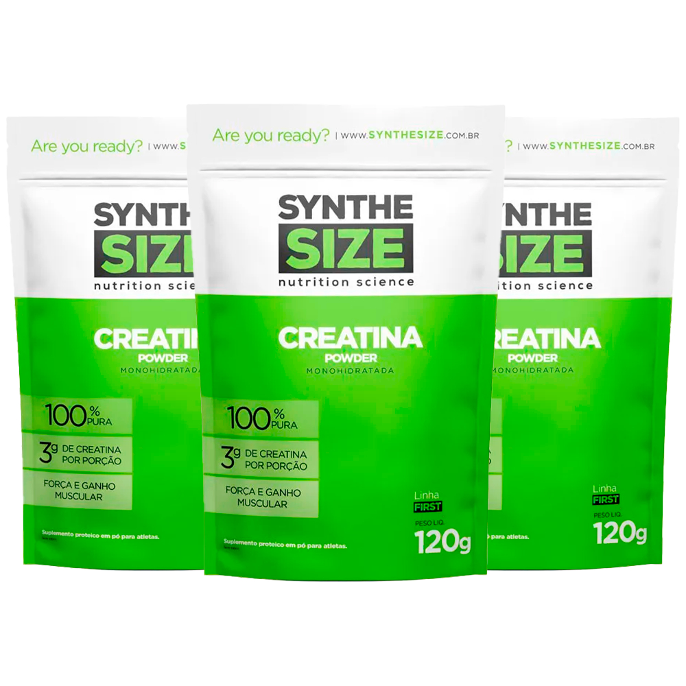 Synthesize Creatina Powder 120g Cada Stand Pouch 100% Pura | Shopee Brasil