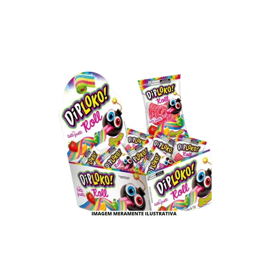 Diploko Roll Sour Rolinho De Bala Ácida Tutti Frutti Danilla Com 24 ...