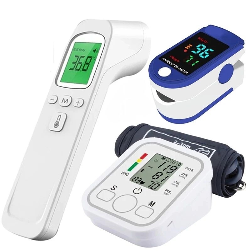 Kit Saude 3x1 Oximetro Dedo Digital Medidor + Termômetros digitais de ...