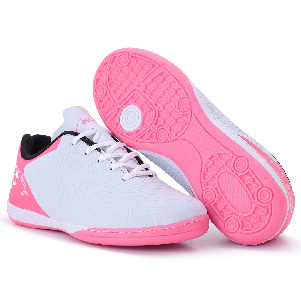 Chuteira Feminina Rosa Futebol Quadra Futsal Antiderrapante Costurada e Colada Astargo Original ...