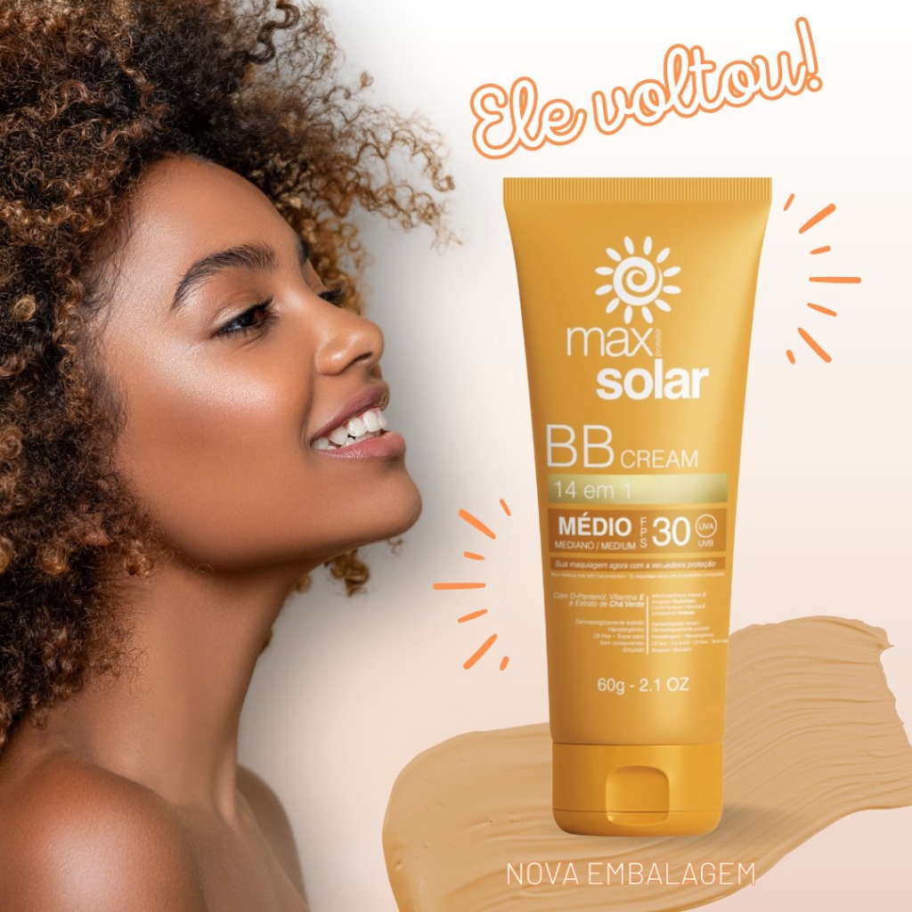 MAX PROTETOR SOLAR BB CREAM MÉDIO FPS 30 - 60g | Shopee Brasil