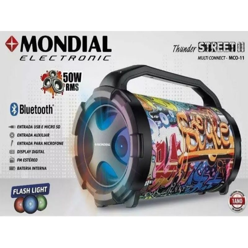 Caixa de Som Amplificada Mondial Thunder Street II Multicolor Bivolt ...