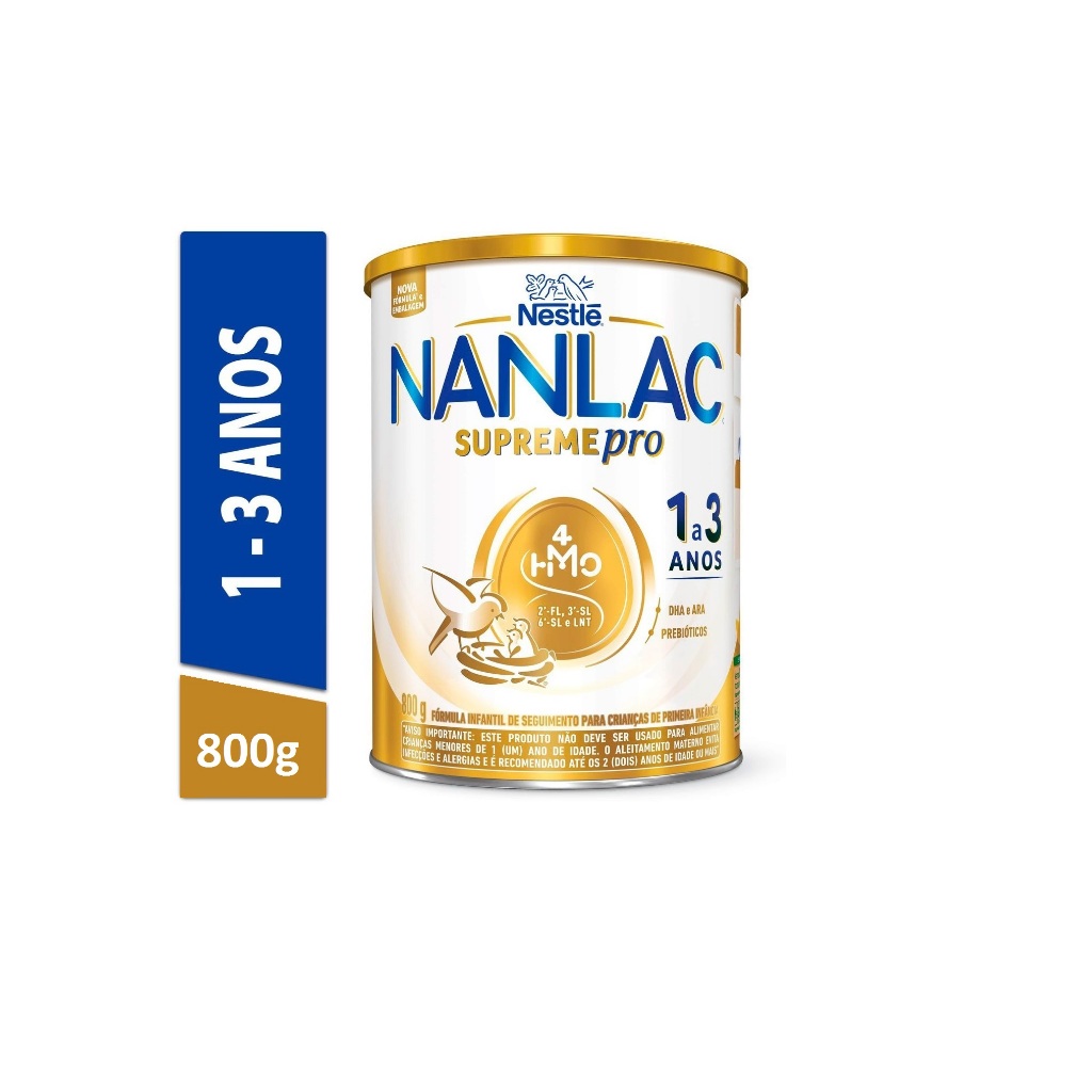 Fórmula Infantil NANLAC Supreme 1 A 3 Anos 800g Nestlé | Shopee Brasil