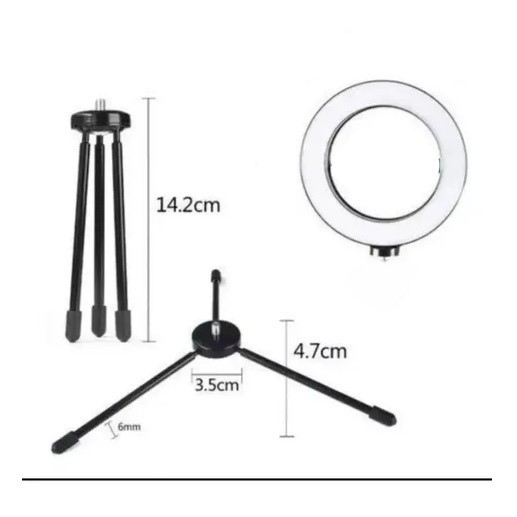 Ring Light Led Iluminador 26cm / 10 Polegadas + Tripé Mesa | Shopee Brasil