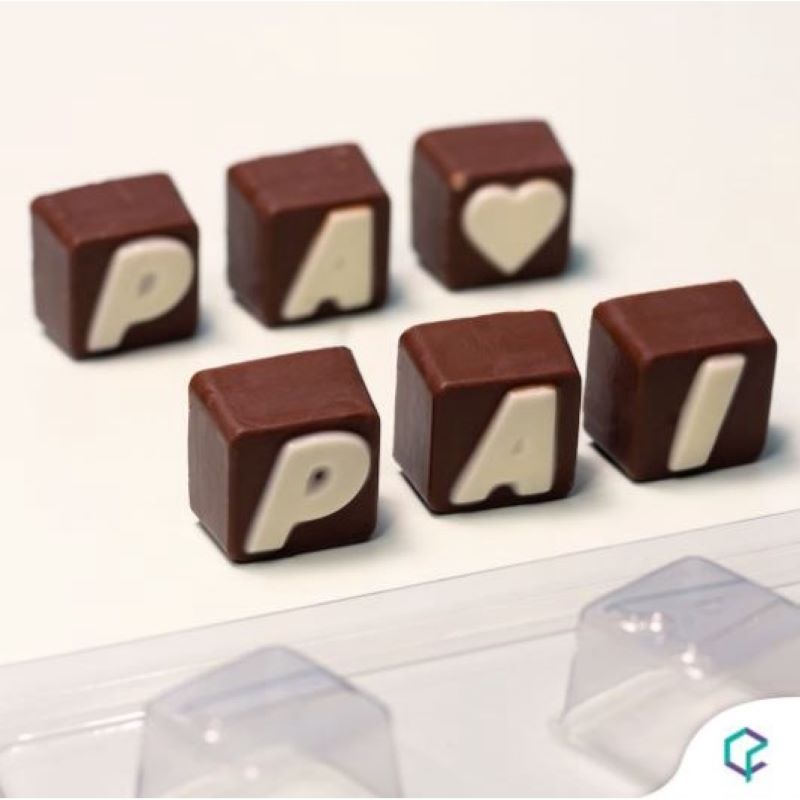 Forma 03 Partes Para Chocolate Quadradinho Papai Fp141 | Shopee Brasil
