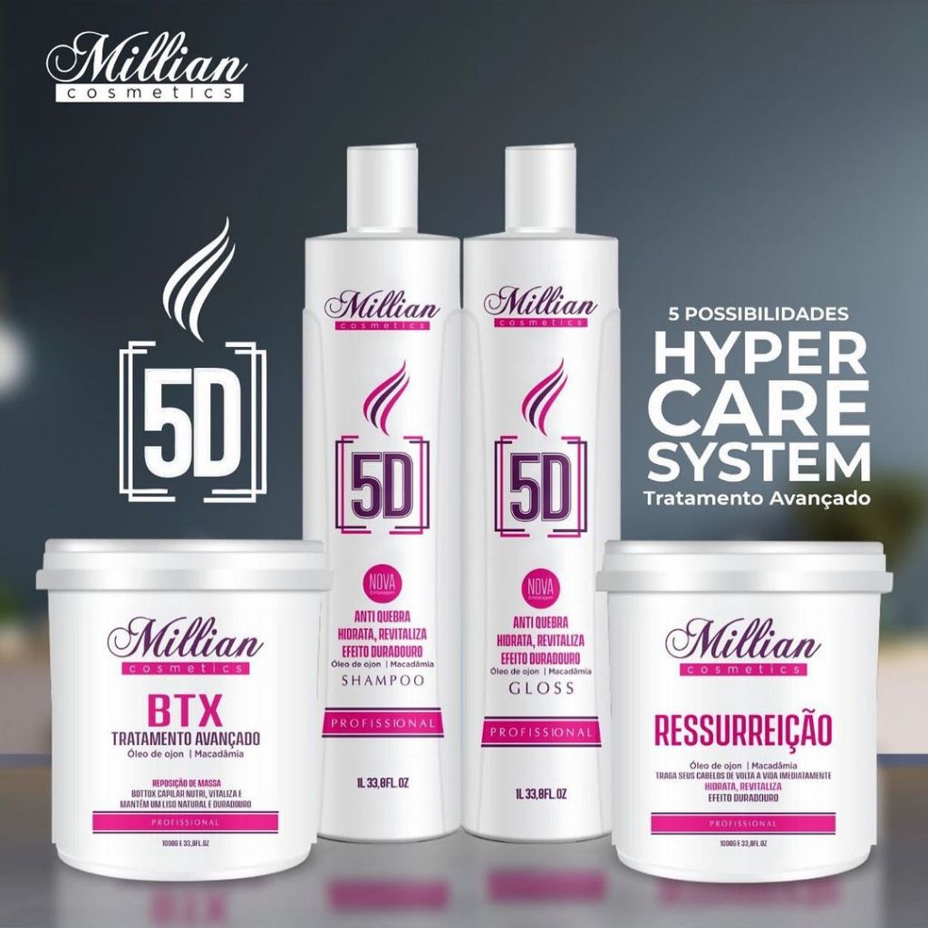 Combo escova Progressiva 5d + Botox + Ressurreição Millian | Shopee Brasil