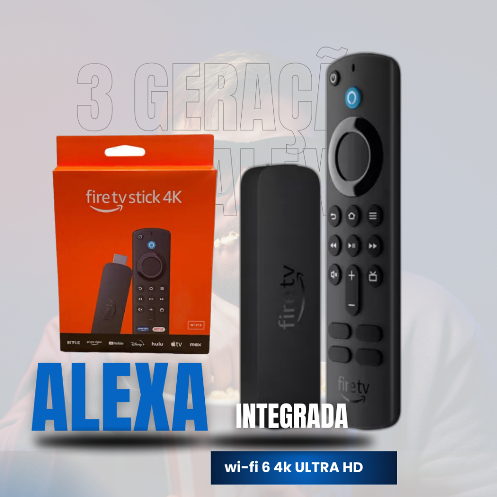 Novo Fire stick 3°GERAÇÃO wifi 6 BLUETHOO geração 4K HDR Dolby atmos ...