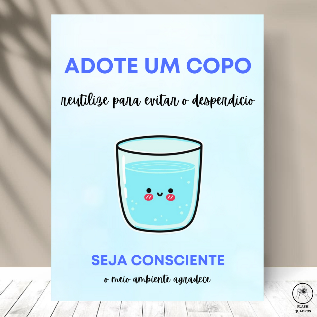 PLACA ADOTE UM COPO PARA COMÉRCIO/SALÃO - MDF - A4 E A3 - ENVIO RÁPIDO ...