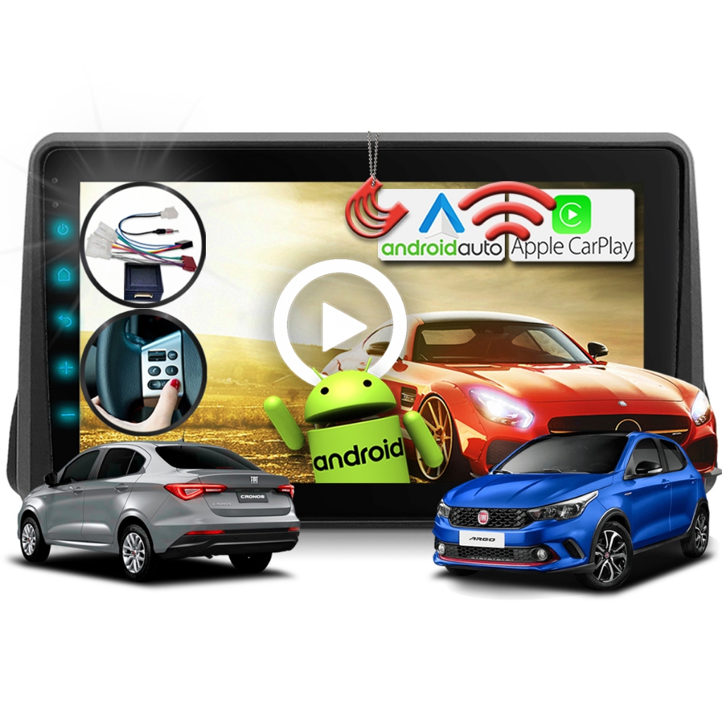 Kit Central Multimidia Mp5 Android Argo Cronos - Câmera Moldura Chicote Rede Can Bus 2gb 32gb ...