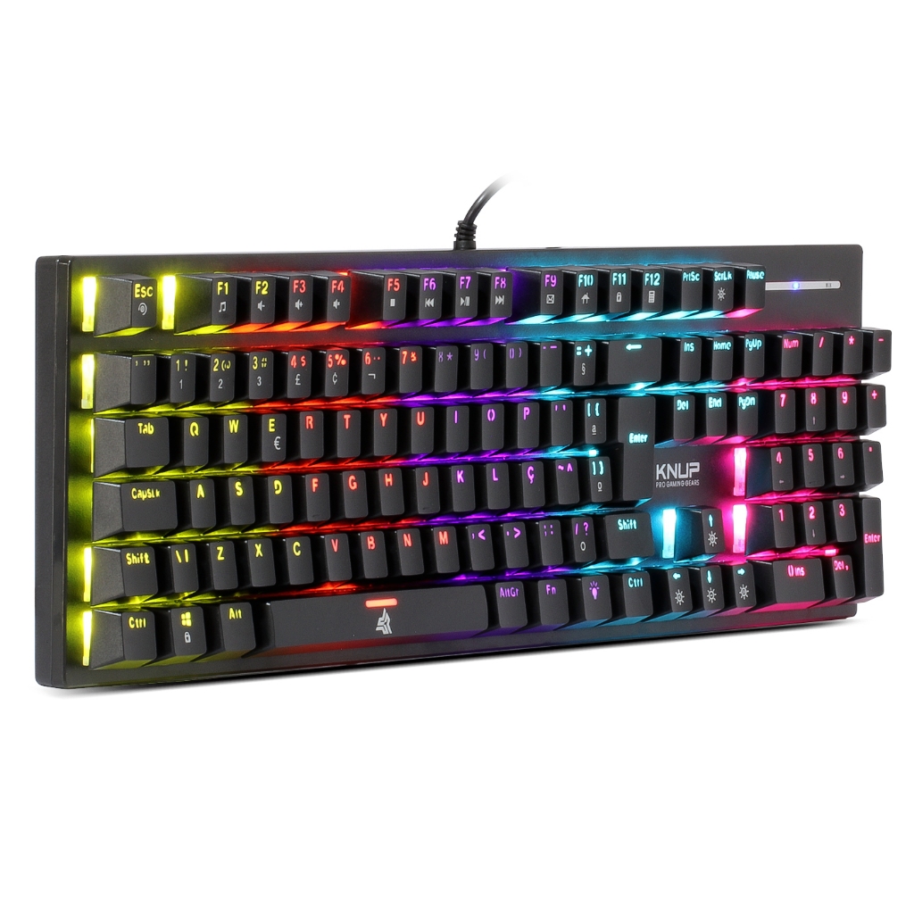 Teclado Mecânico Gamer Switch Blue Anti Ghosting Led Rgb 7 Cores ...