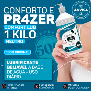 COMFORT LUB 1KG 500g ou 120g Lubrificante Íntimo Para Sexo Anal Vaginal e Oral Neutro Sabores ou ...