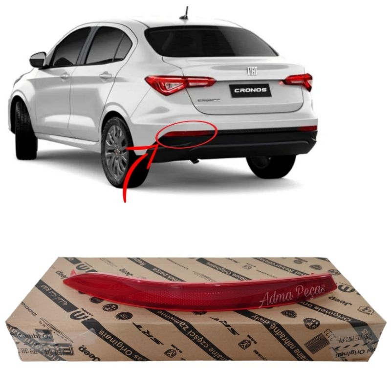 Refletor Olho De Gato Parachoque Traseiro Fiat Cronos 2018 2019 2020 2021 2022 2023 2024 ...