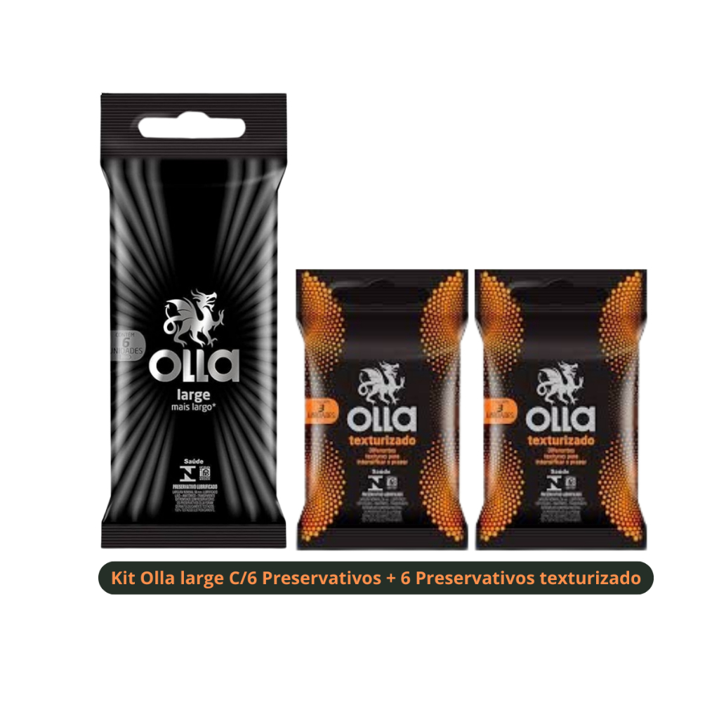 Kit 6 Preservativos olla large camisinha + 6 Preservativos Olla ...