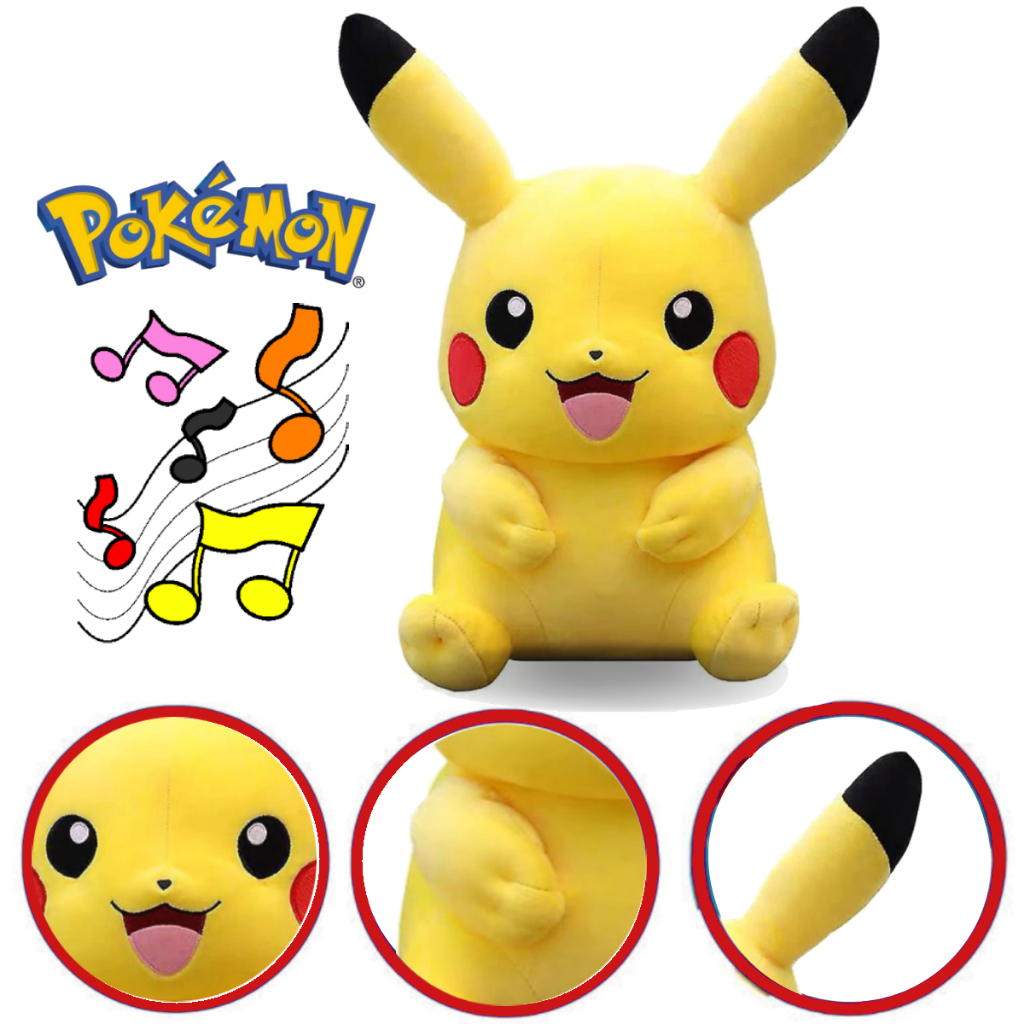 Pelúcia Pikachu Musical Pokémon Brinquedo 35 cm Importado Envio ...