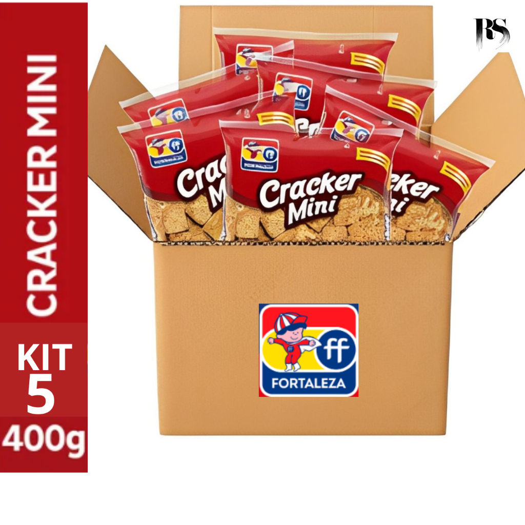 Biscoito Fortaleza 400g Salgado Kit 5 Mini Cracker Bolacha Richester ...