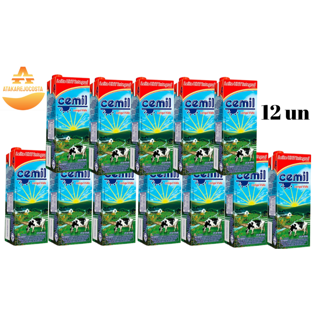 Leite Cemil Integral 1litro Cx C/12 | Shopee Brasil