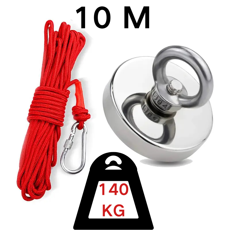 Imã De Neodimio Para Pesca Magnetica 140kg De Tracao Iman Neodimio Imã ...