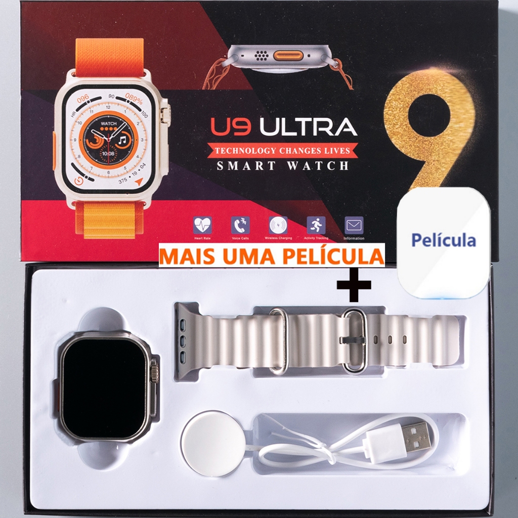 Watch 9 Ultra 2 1 : 1 49mm 2.08 Polegadas 120HZ Voz AI Inteligente Esportivo SOS Bluetooth ...