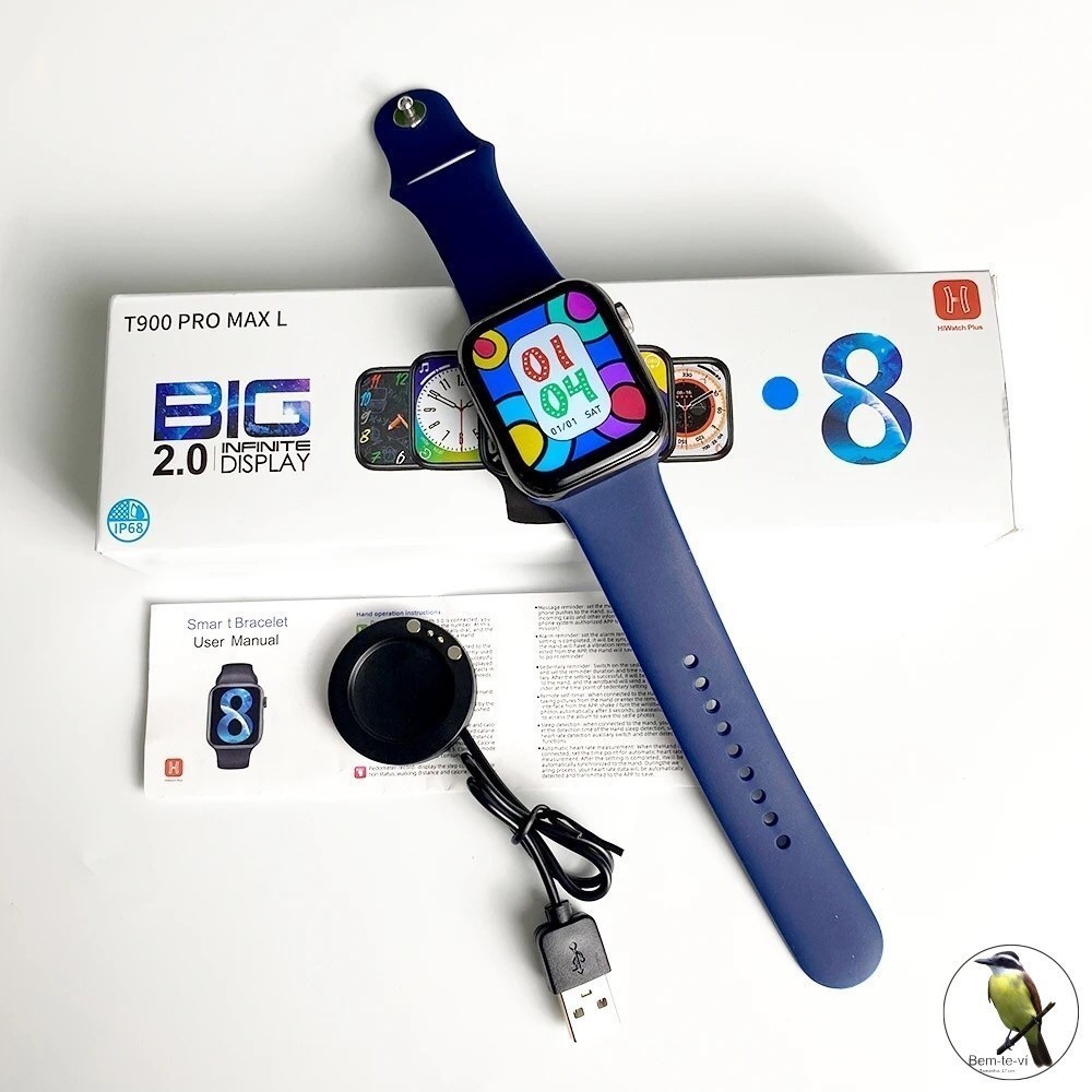 Smartwatch 8 T900 Pro Max L à prova d'água Relógio inteligente BIG ...