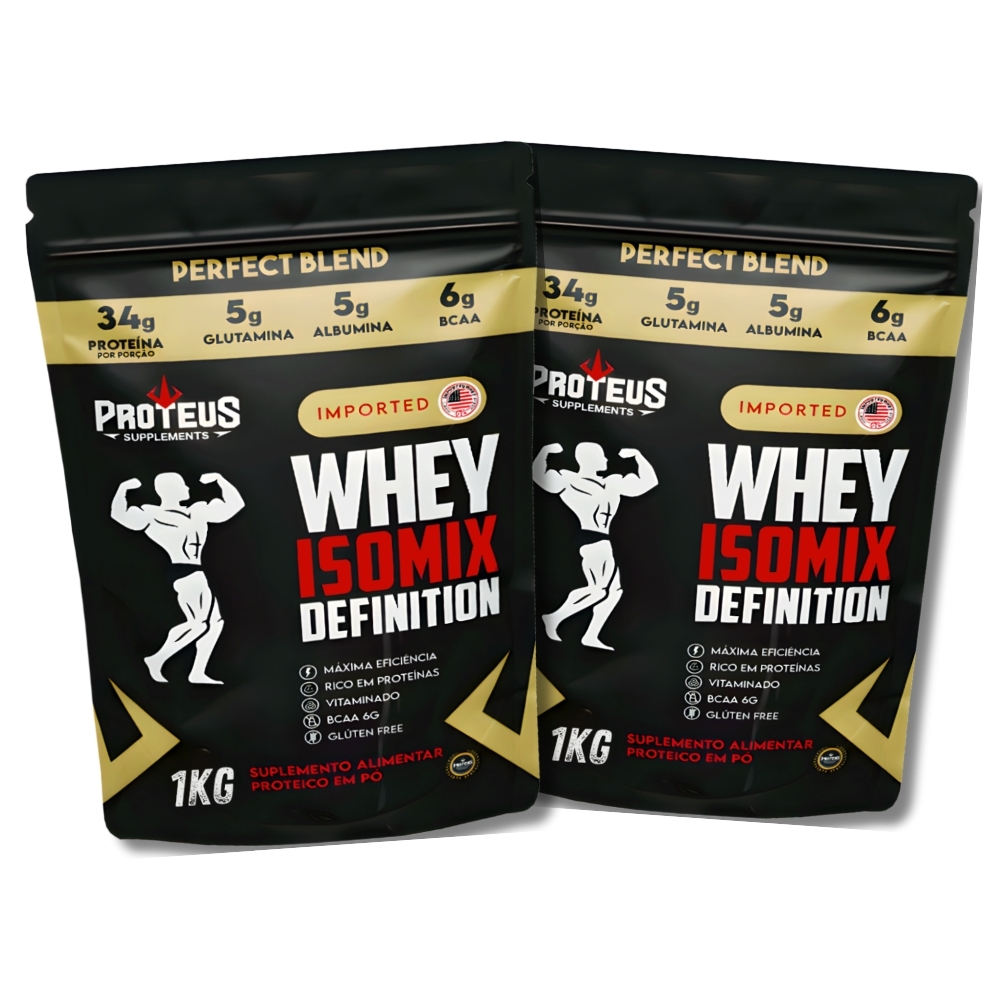 Whey Protein Isolado Mix 34g Proteina - 02 Saches de 1kg - Proteus ...
