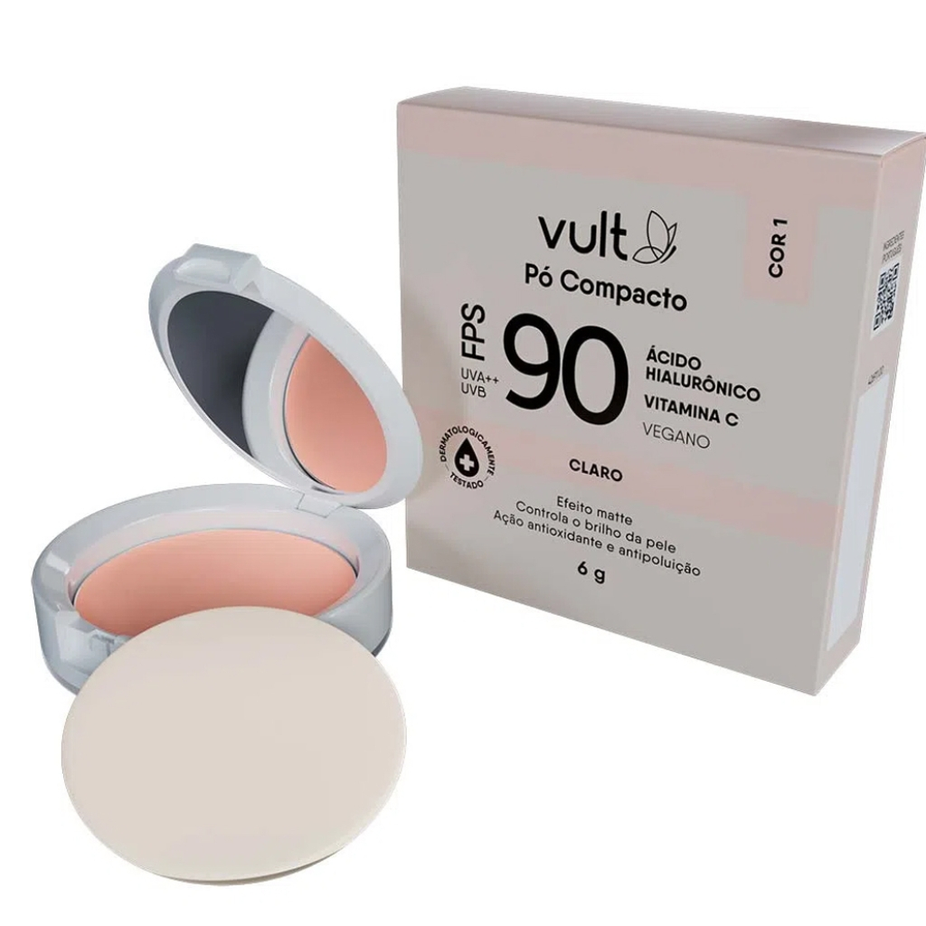 Pó Compacto Facial Vult FPS90 | Shopee Brasil