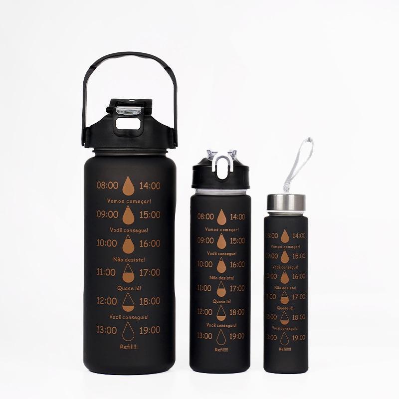 Kit da Garrafa de Água Squeeze Motivacional 300ML+900ML+2000ML | Shopee Brasil