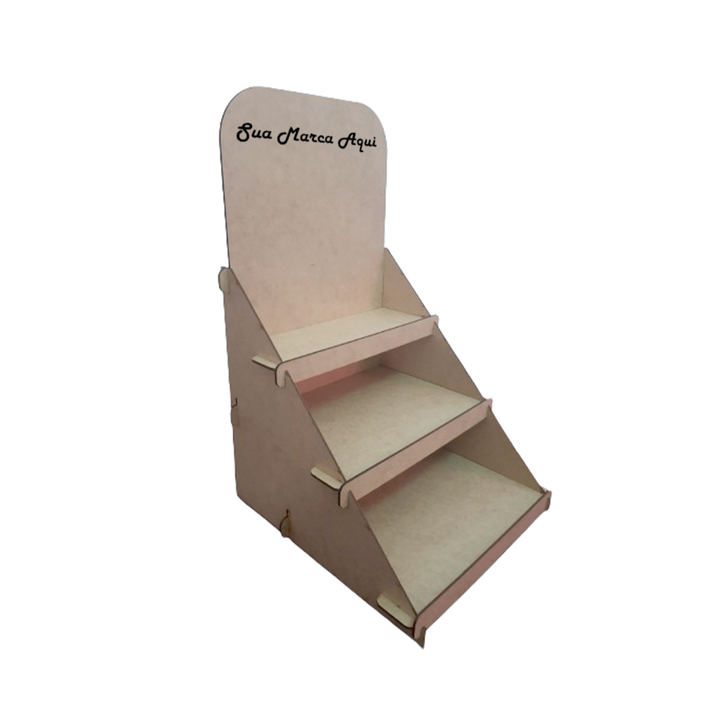 Expositor escada 3 andares em Personalizado c/ sua Marca em MDF ...