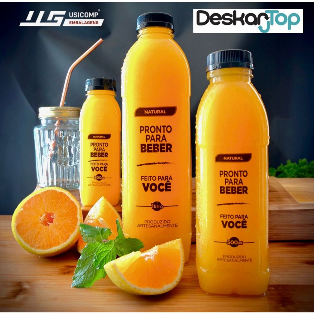 10/20/30 UNID Garrafa Plástica Transparente COM RÓTULO Tampa Lacre 300ml/500ml | Shopee Brasil