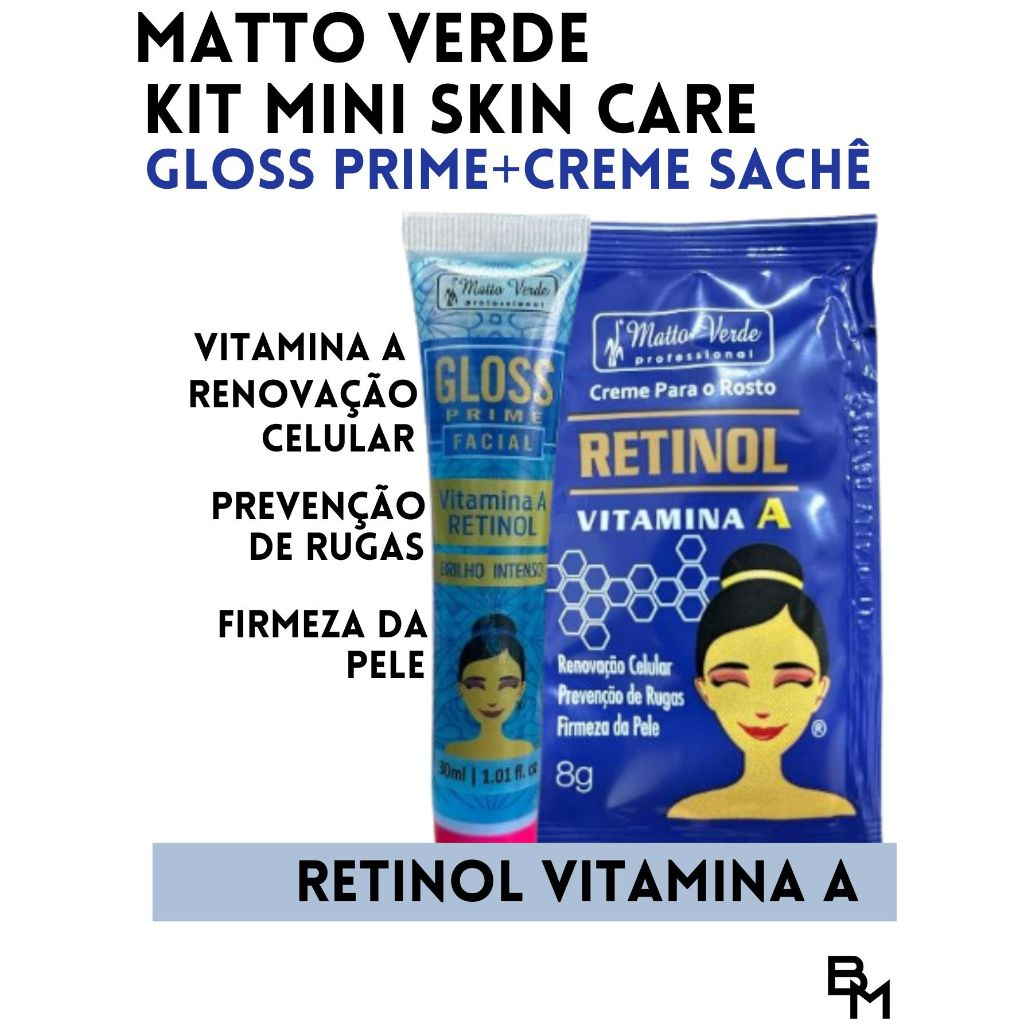 Matto Verde Kit Sin Care Gloss Prime Vitamina A Retinol 30ml + Sachê ...