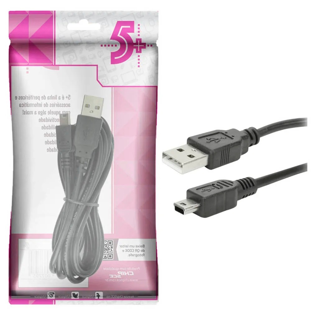 CABO USB V3 MINI USB 1,8M PRETO CHIP SCE 018-1408 | Shopee Brasil