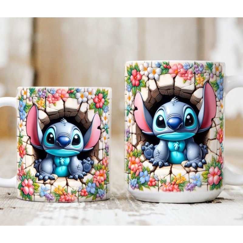 Caneca personalizada Stitch com arte 3D realismo caneca de porcelana ...
