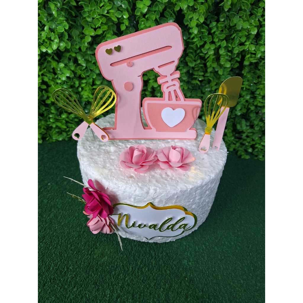 Topo de Bolo Topper Confeiteira Topo Personalizado | Shopee Brasil