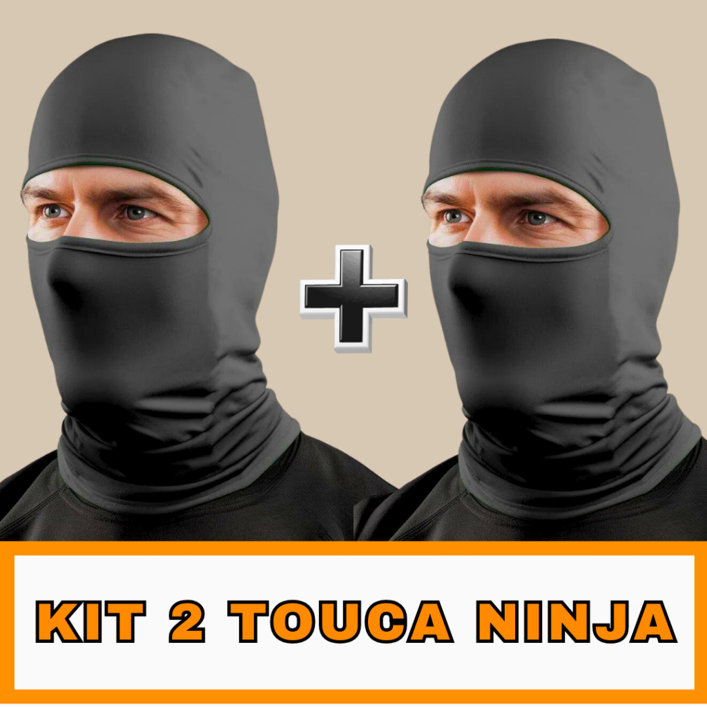 2 Touca Ninja Balaclava Toca UV+50 Proteção Solar Térmica Motoqueiro ...
