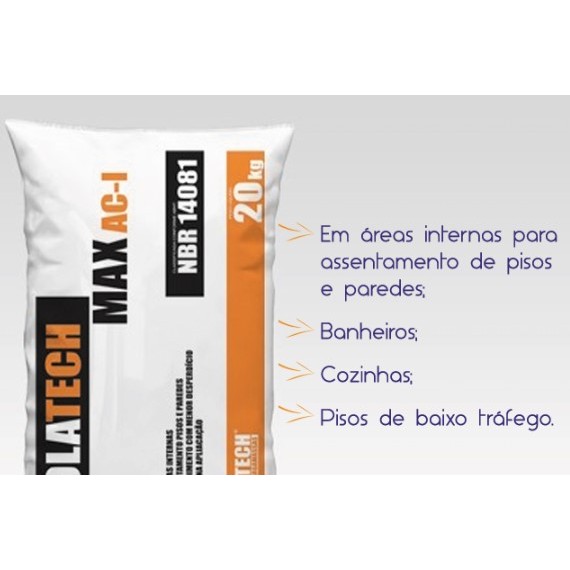 Argamassa Colante AC-I 20Kg Colatech - Uso Interno | Shopee Brasil