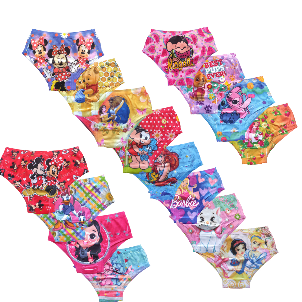 kit calcinha estampada com personagens forro de Algodão Calcinhas ...
