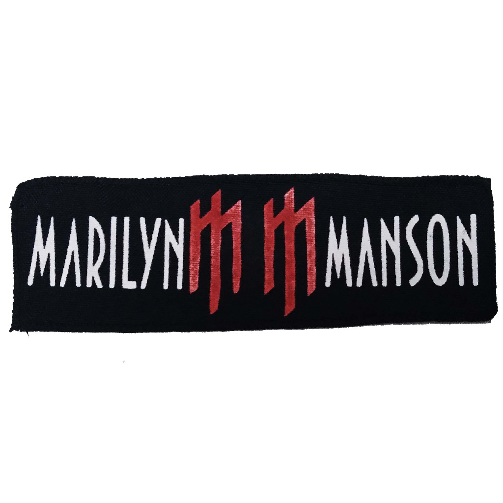 Marilyn Manson patch "branco e vermelho" unidade - Metal Industrial, Pop; serigrafia | Shopee Brasil