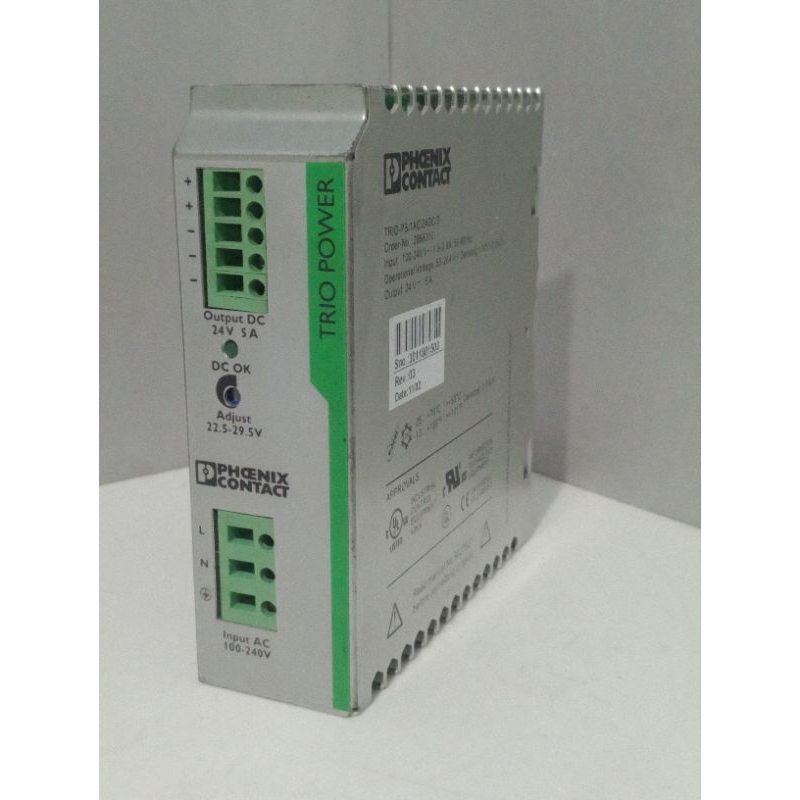 fonte Phoenix contact 24v 5a input 100/240v trio-ps-1ac-24dc-5 | Shopee ...