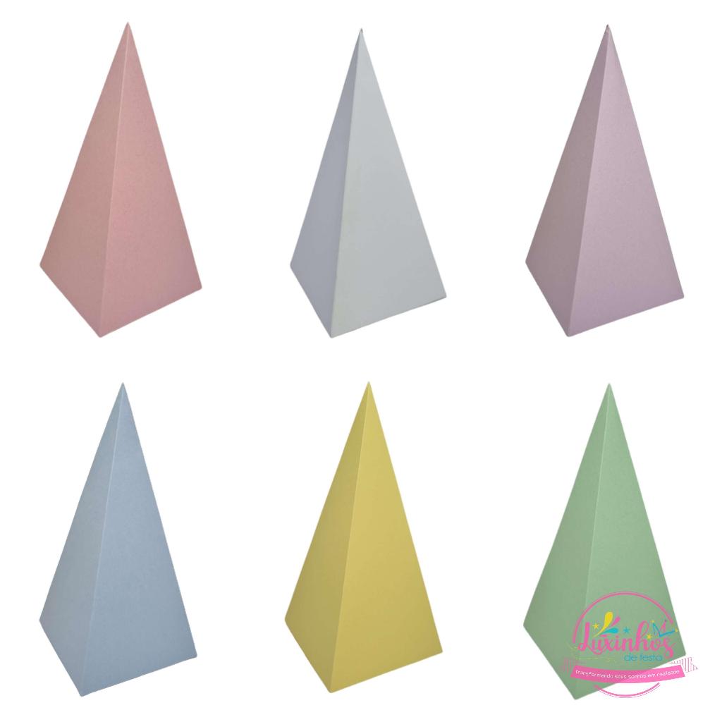 Caixa Pirâmide Lisa Cores Candy Para Personalizar – Escolha Quantidade ...