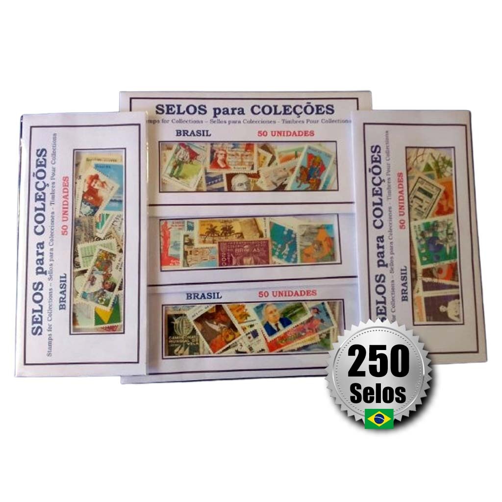250 selos postais vários temas do Brasil para colecionador | Shopee Brasil