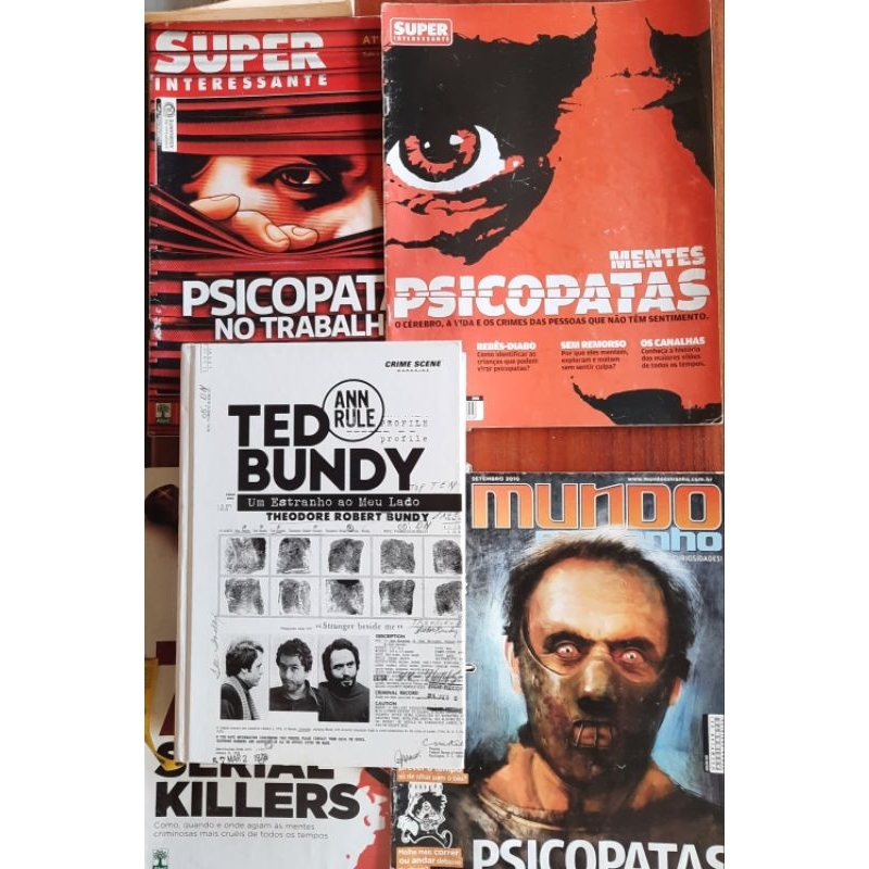 KIT 04 REVISTA PSICOPATAS E SERIAL KILLERS + Ted Bundy Um estranho ao meu lado Ann Rule Ano:2019 ...